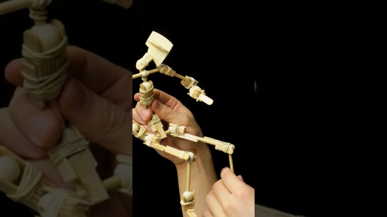 Building A Stop Motion Puppet From Dollar Store Materials.