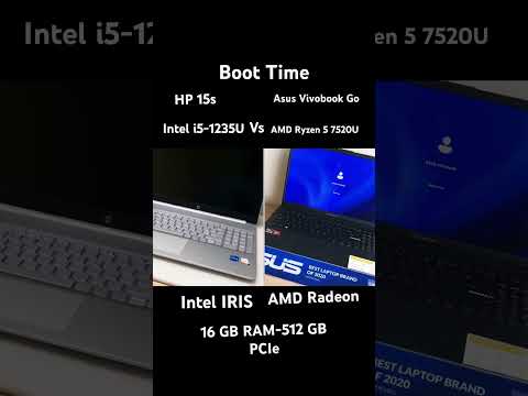 Intel i5-1235u vs AMD R5 7520U Boot time #hplaptopreview #asusvivobook15
