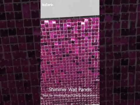 Lofaris Rose Red Shimmer Wall Panels For Event Party Decor