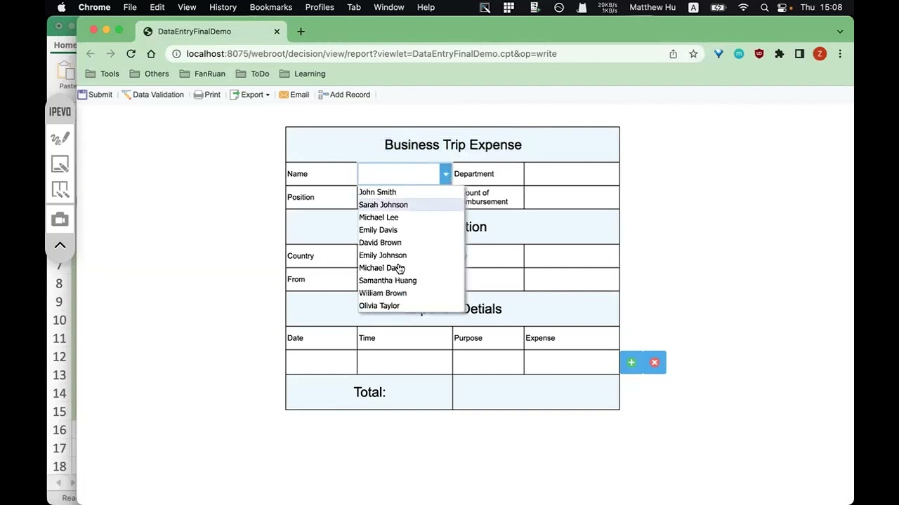 Data Entry In FineReport