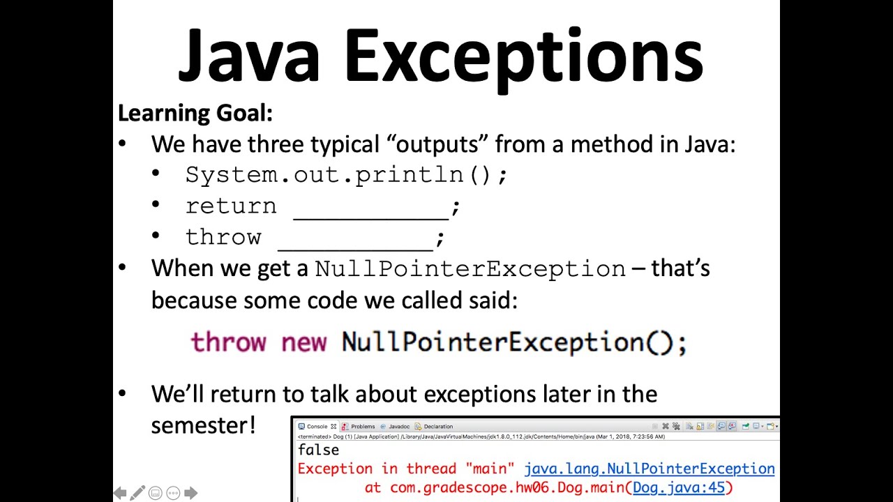 Exceptions in Java List/List Node class