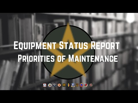 Equipment Status Report (ESR) Pt 2