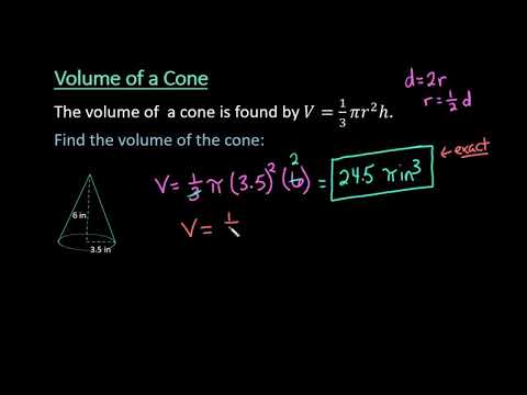 How to Find the Volume of a Cone