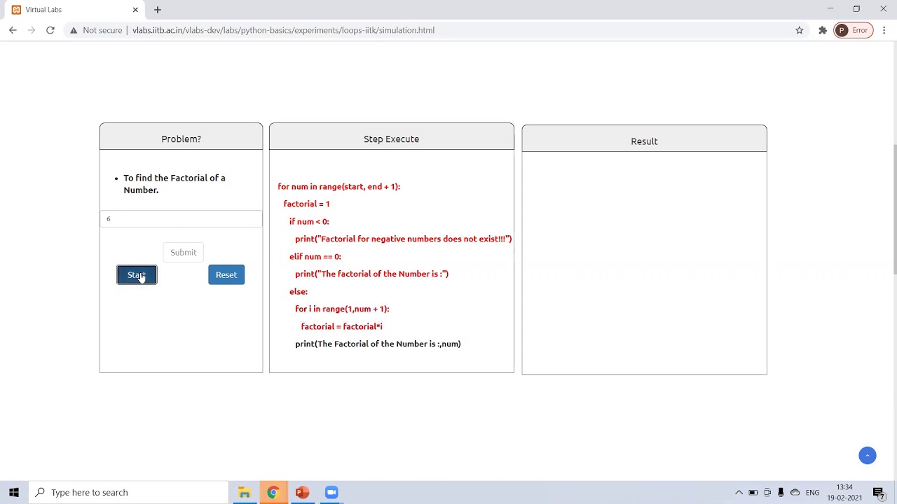 Python using virtual lab