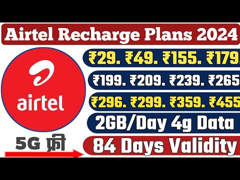 Airtel Recharge Plans 2024 | Airtel Prepaid Recharge Plans | Airtel 5g Recharge Plans 2024