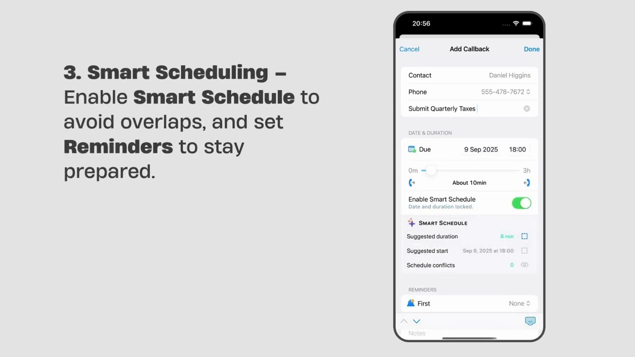 Call Scheduler: Track Orders & Set CallBacks with Smart Schedule