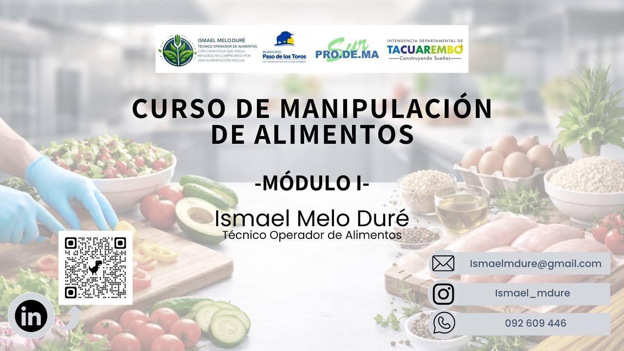 Curso de Manipulación de Alimentos – Módulo 1: Conceptos básicos de alimentos, inocuidad y nutrición