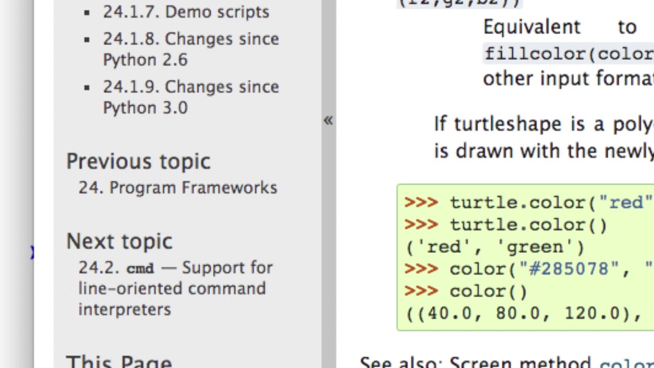 Python Turtle Graphics Methods Part 1