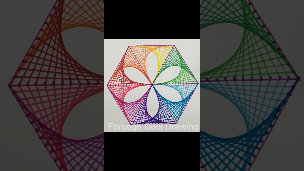 Easy Geometric Pattern 🌈 #shorts #shortvideos #art #drawing #easy #geometric #3dillusiondrawing