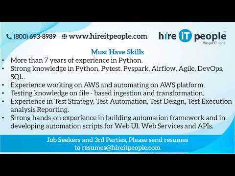 OpenSystem Jobs | Python - OpenSystem Jobs | Irvine, CA | Job ID: 34343 |