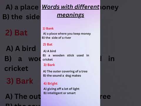 Did You Know? These English Words Have Multiple Meanings!