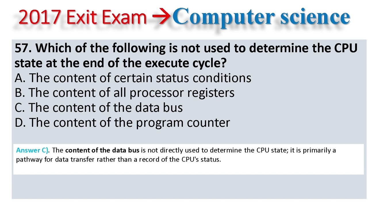 ጥር 2017 Exit Exam Computer Science