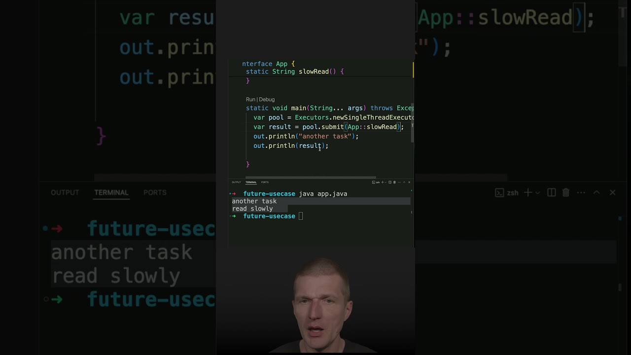 Asynchronous Method Invocation with Future #java #shorts #coding #airhacks