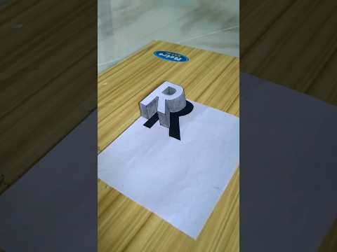 3d letters drawing R || 3d R #shorts #trending #3ddrawing #drawing