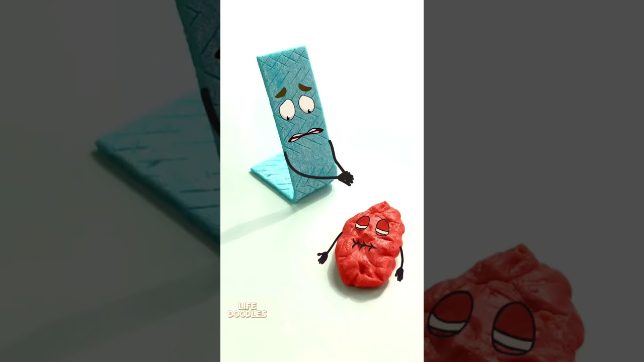 Life Doodles | Chewing gum is crying 😢 #lifedoodles #doodle #shorts #bubblegum #gum #shortvideo