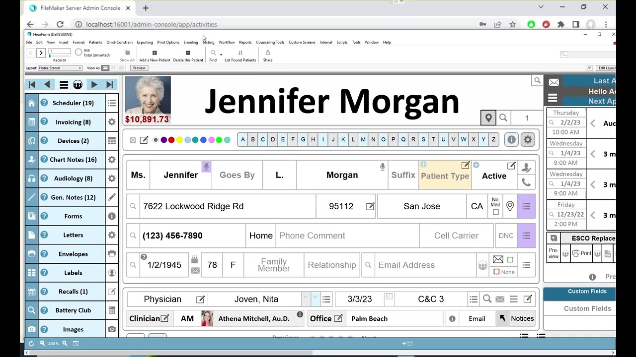 Closing HearForm files in the FileMaker Server Admin Console