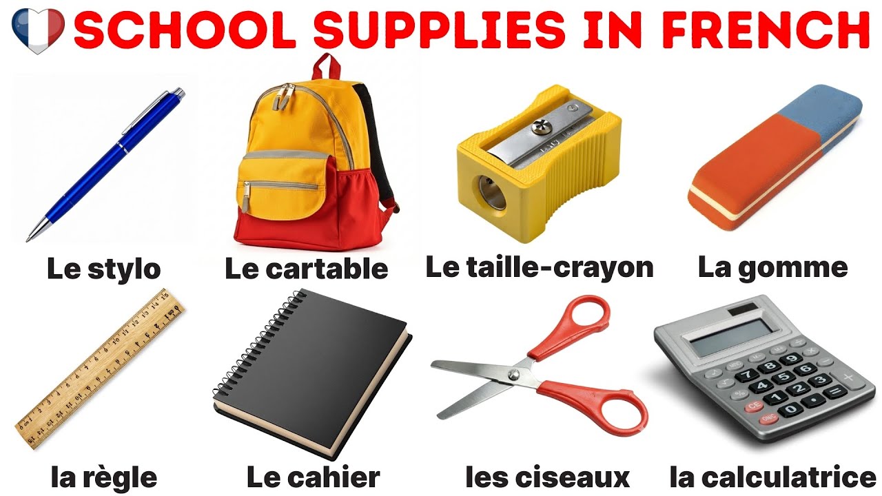 Classroom objects in French | French School Supplies | French Vocabulary | Learn French