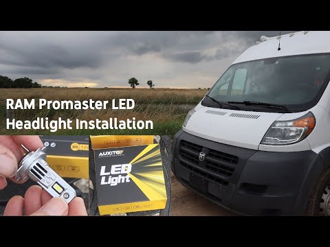 Dodge RAM Promaster installing and upgrading to AUXITO LED headlights H7