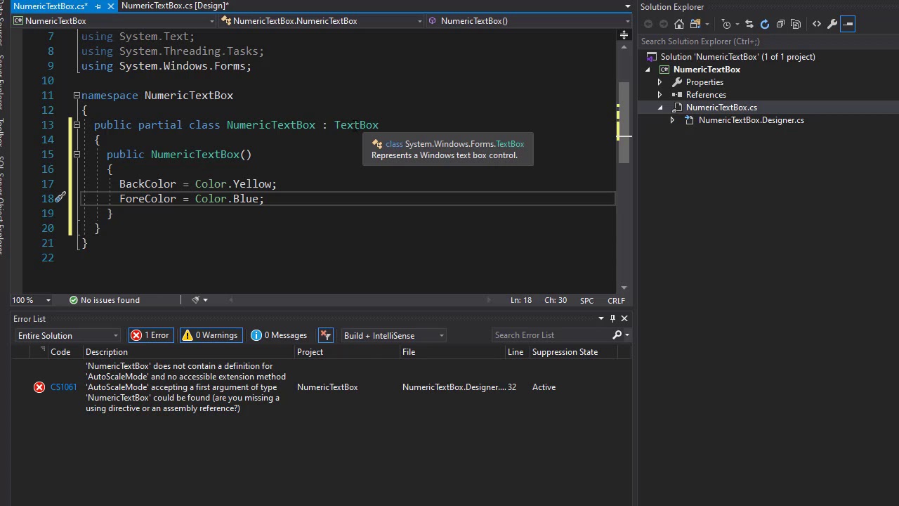 C# Projects for Beginners: Custom WinForms Controls - TextBox 2/5