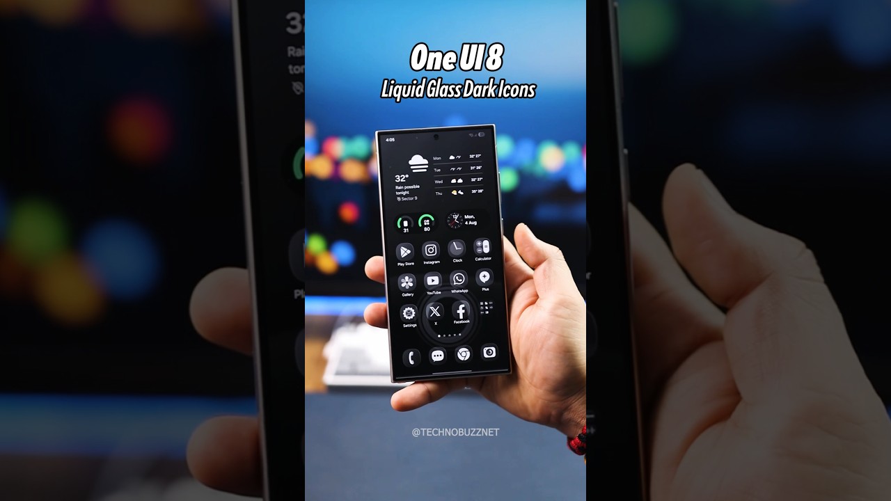 One UI 8 Liquid Glass Dark Icons 💥