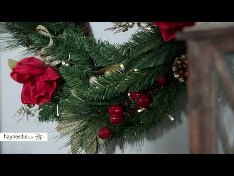 Belham Living Red Magnolia 24 in. Pre-Lit Battery Operated Wreath - Product Review Video