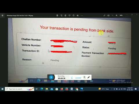 traffic police challan your transaction is pending//e challan check by vehicle number