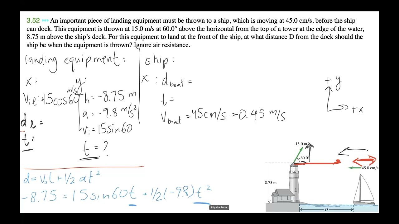 Ship Projectile Motion Challenge Problem!