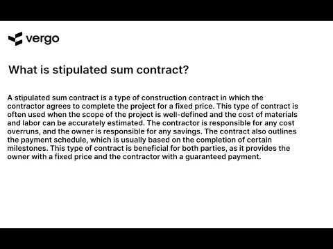 Stipulated Sum Contracts Explained