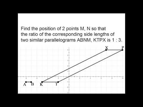 The ratio of the corresponding sides of two similar parallelograms ABNM and KTPX is 1 : 3. Find M, N
