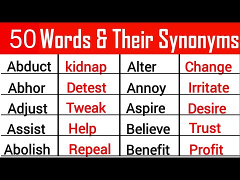 Learn 50 helpful synonym words in english|Synonyms words