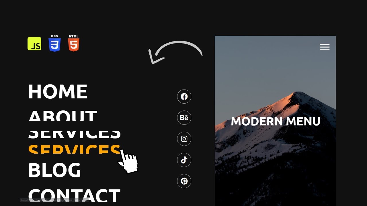 How To Make A Modern Menu With HTML, CSS & JavaScript | Quick Tutorial