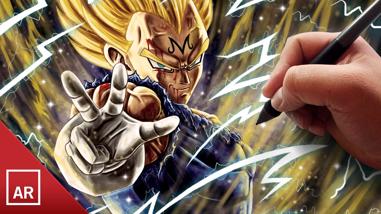 Majin Vegeta SSJ2 Digital Drawing - Dragon Ball Z