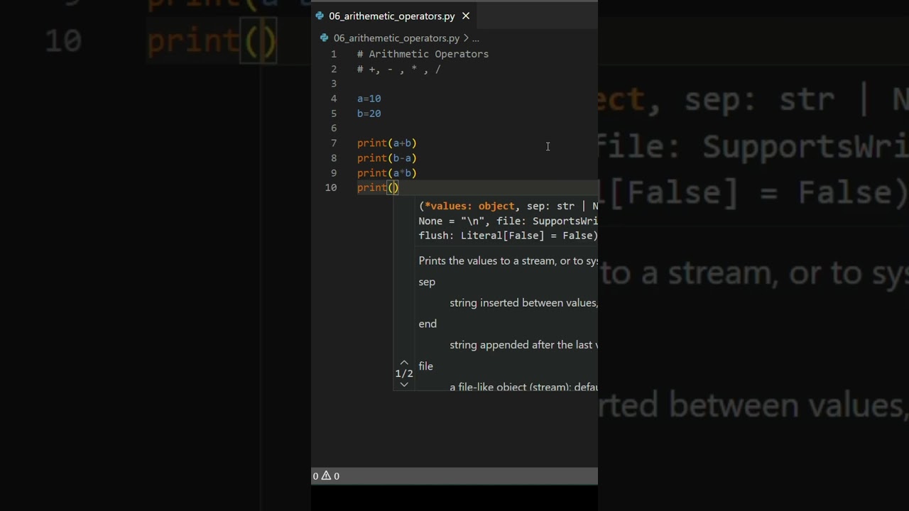 Arithmetic operators in Python  #python #pythonprogramming