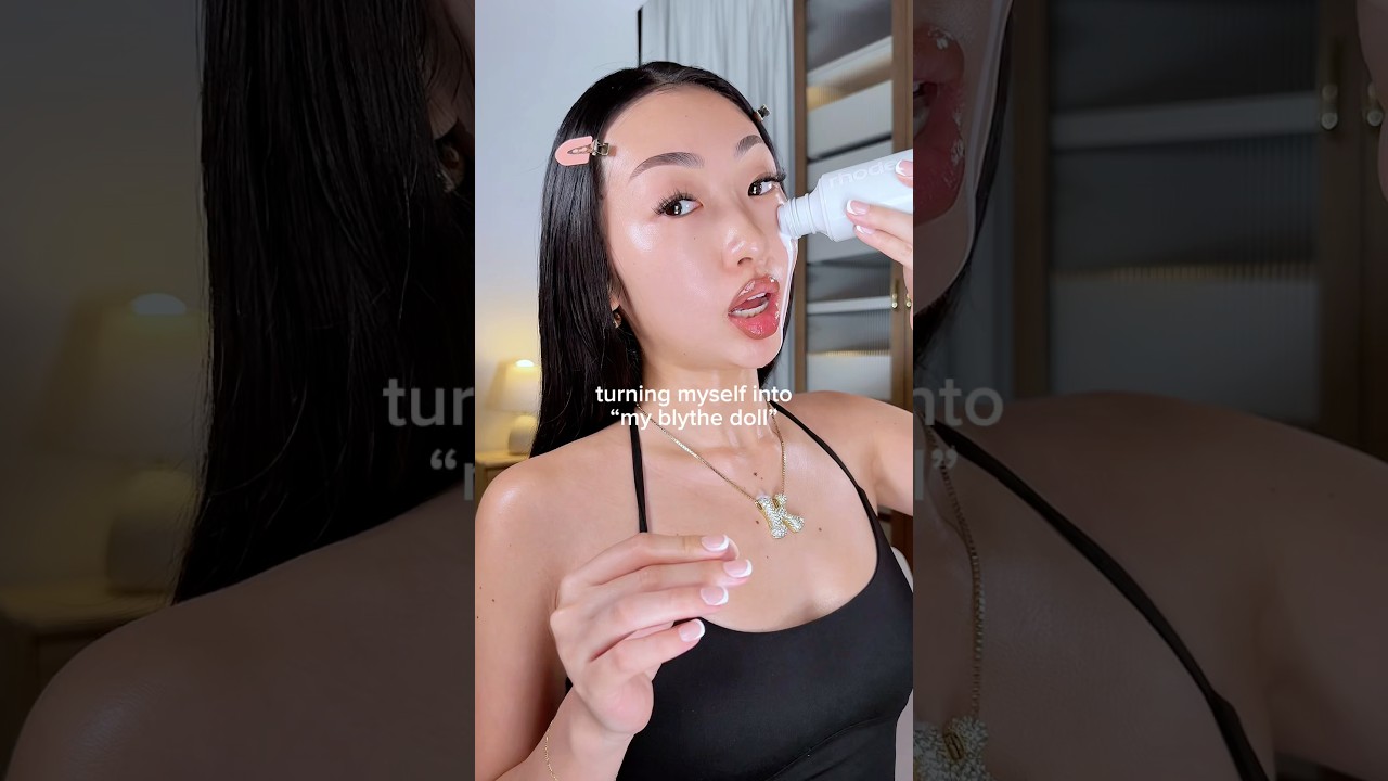 TURNING INTO “MY BLYTHE DOLL”?! 👀 do we look alike?🫢#makeup #transformation #makeuptutorial #viral