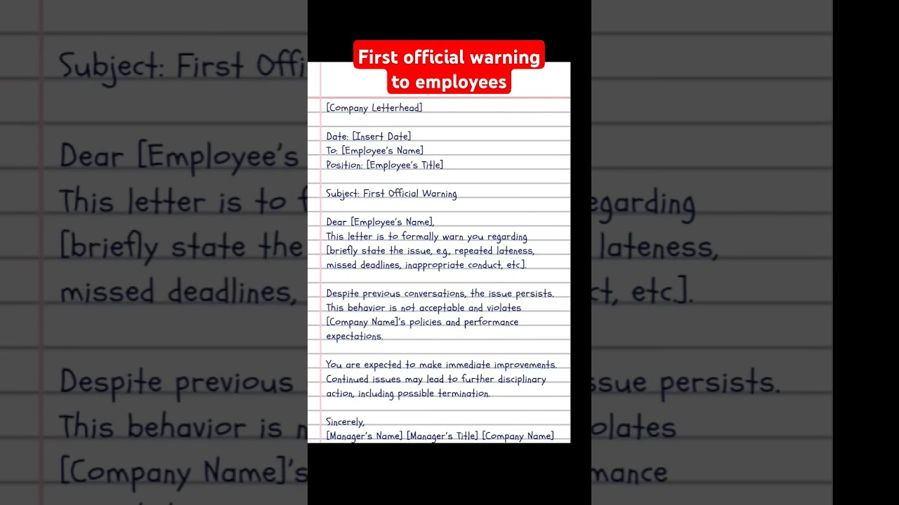 first official warning letter to employees #application #letter