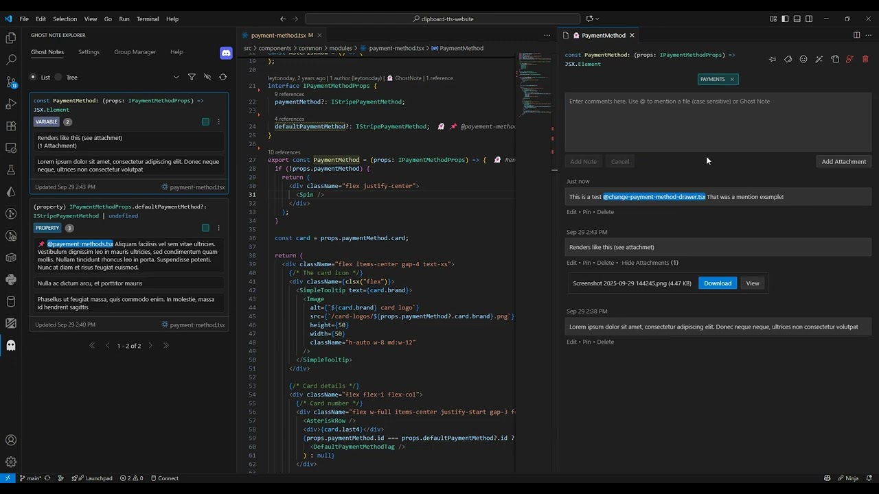Ghost Note - Visual Studio Code Extension Demo