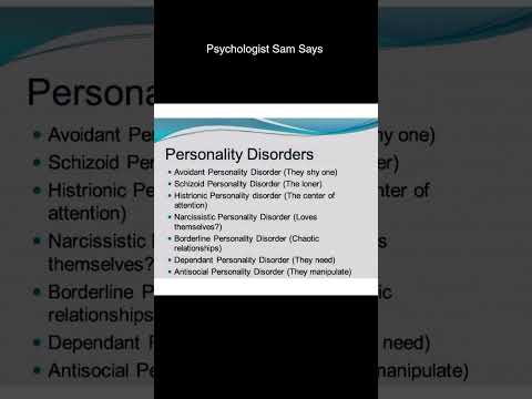 Psychologist Sam Says | Personality Disorders