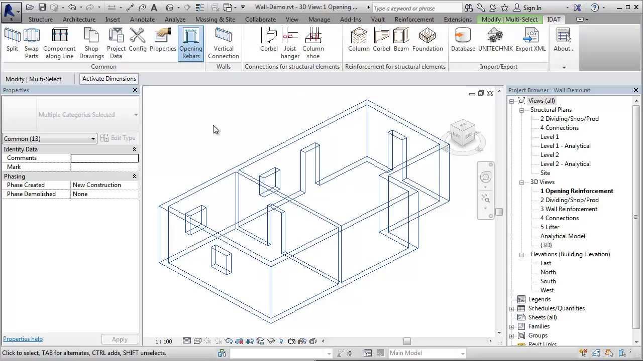 Revit Precast Tools - Solid Wall - Tutorial 2 - Wall Opening Reinforcement