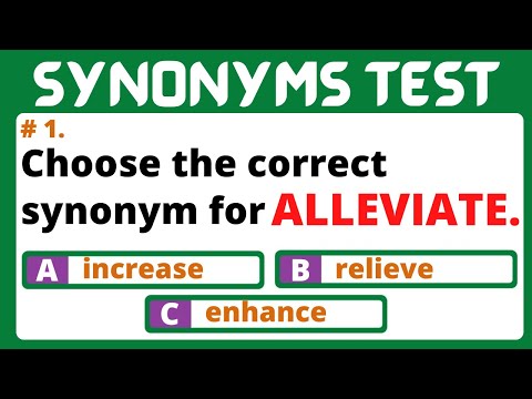 SYNONYMS TEST AND QUIZ | WORDS THAT MEAN EXACTLY OR NEARLY THE SAME AS ANOTHER WORD