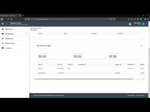 Tenant Portal Overview in Propertyware