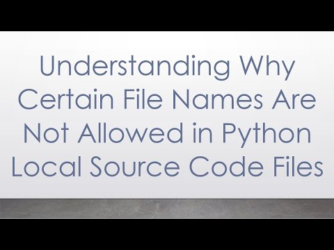 Understanding Why Certain File Names Are Not Allowed in Python Local Source Code Files