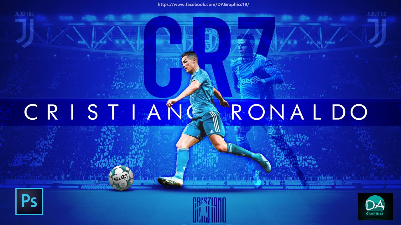 CRISTIANO RONALDO JUVENTUS FOOTBALL WALLPAPER/BACKGROUND/POSTER DESIGN | PHOTOSHOP TUTORIAL
