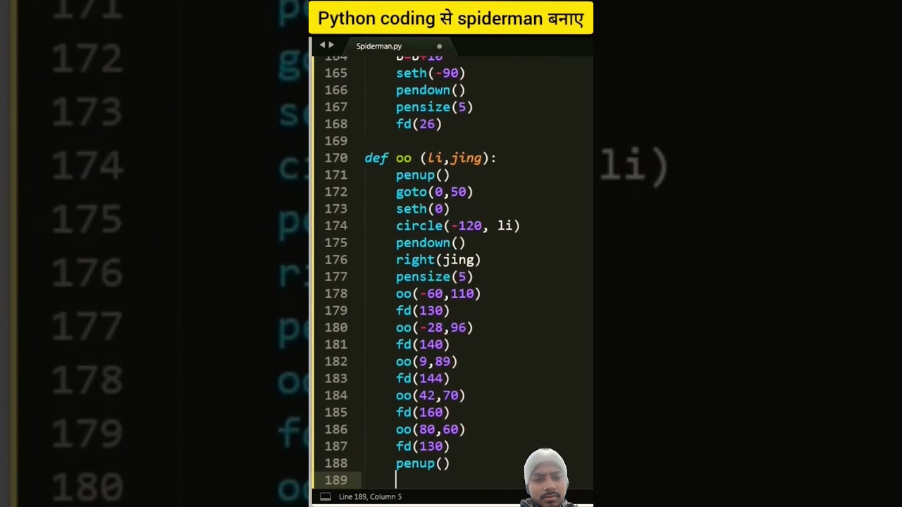 Create a Spiderman using python coding |python programer| #tech #python #coding #hacker #programing