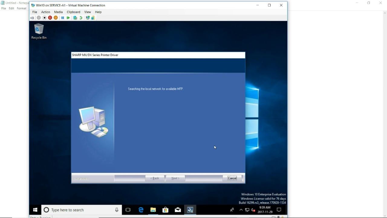 Sharp old style printer install driver