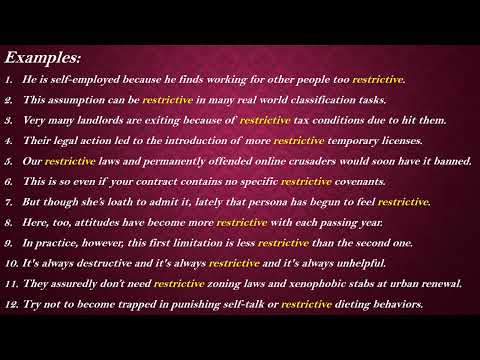 Restrictive Meaning with 12 Example sentences