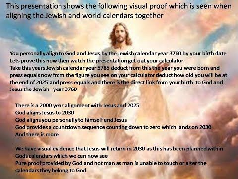 GOD PROVIDES THE PROOF JESUS WILL RETURN IN 2030 JESUS IS ALIGNED TO 2030 BY GODS JEWISH CALENDAR