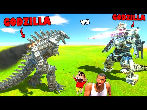 NEW GODZILLA vs OLD GODZILLA in Animal Revolt Battle Simulator with SHINCHAN and CHOP