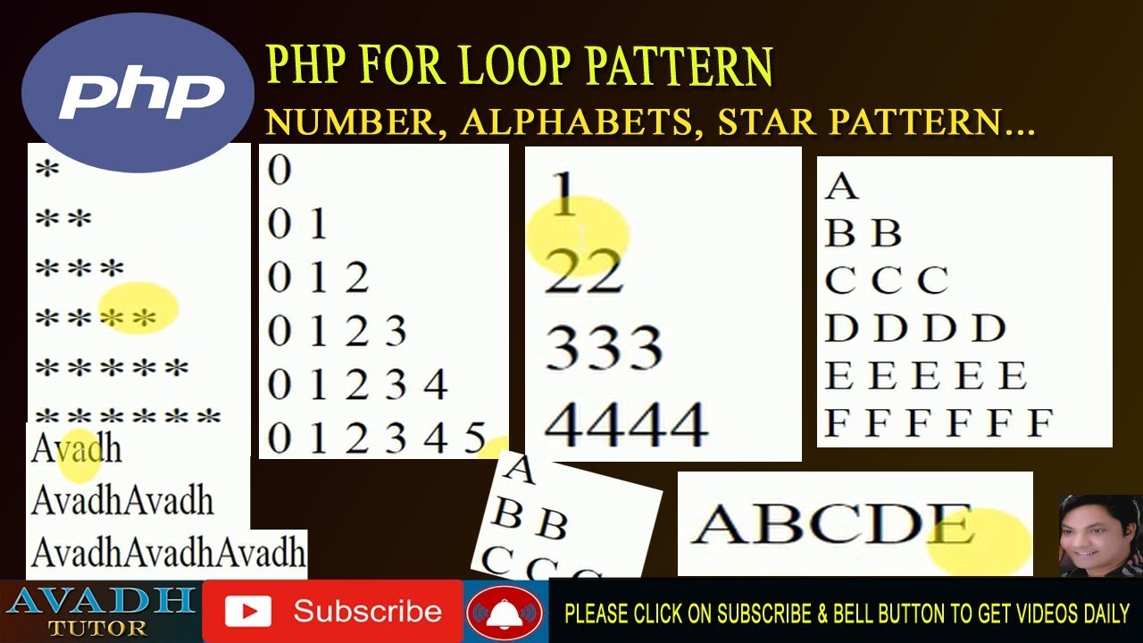 for loop in php | print different pyramids in php | triangle loop in php | php tutorial