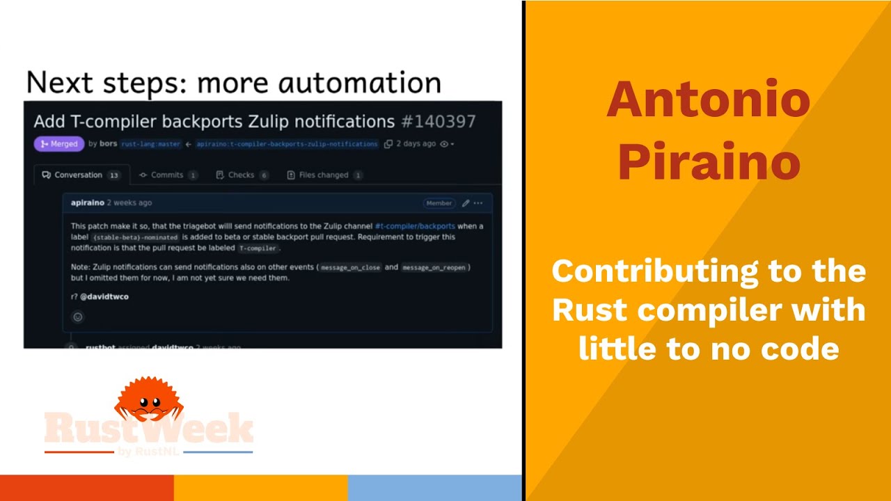 Contributing to the Rust compiler with little to no code - Antonio Piraino