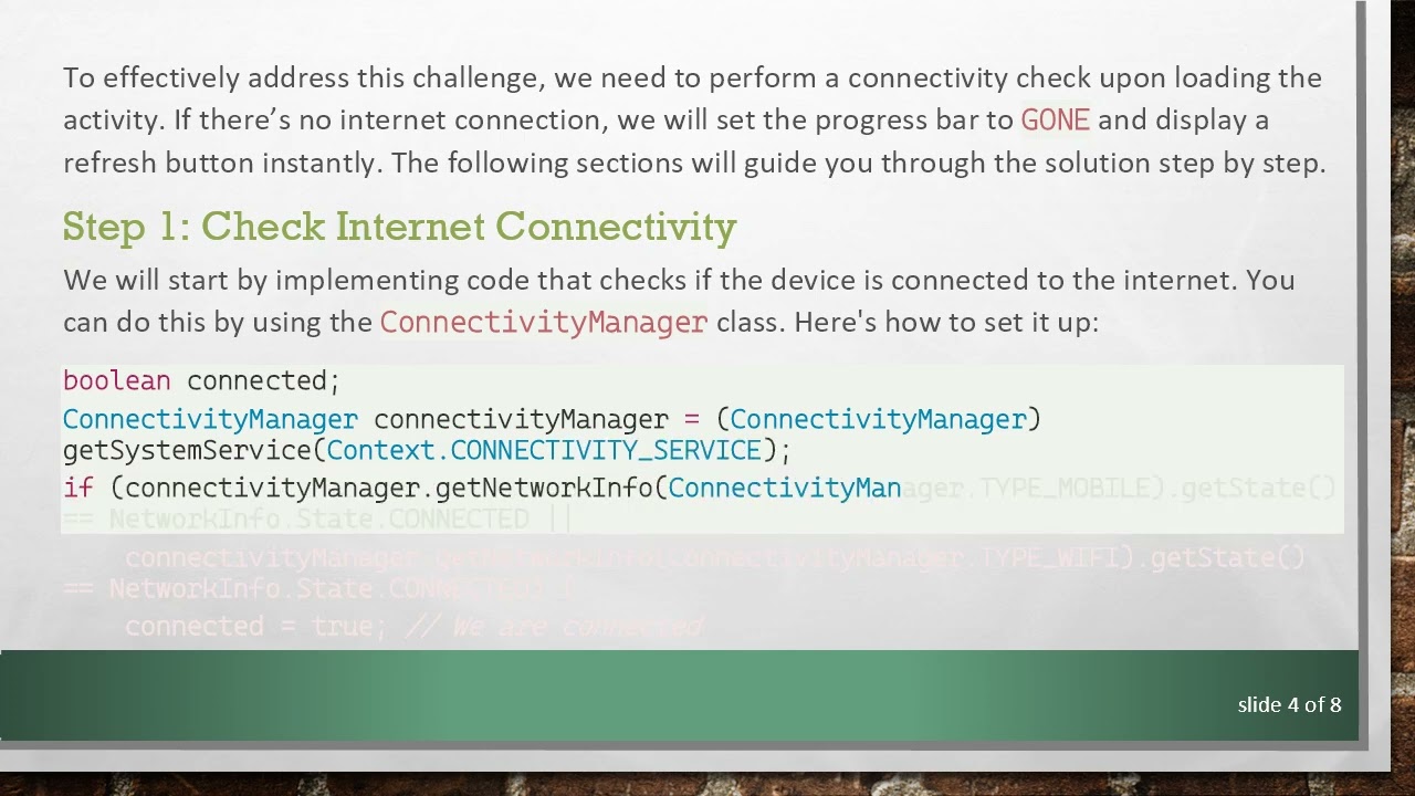 Handling No Internet Connection in Android: Refresh Button Implementation